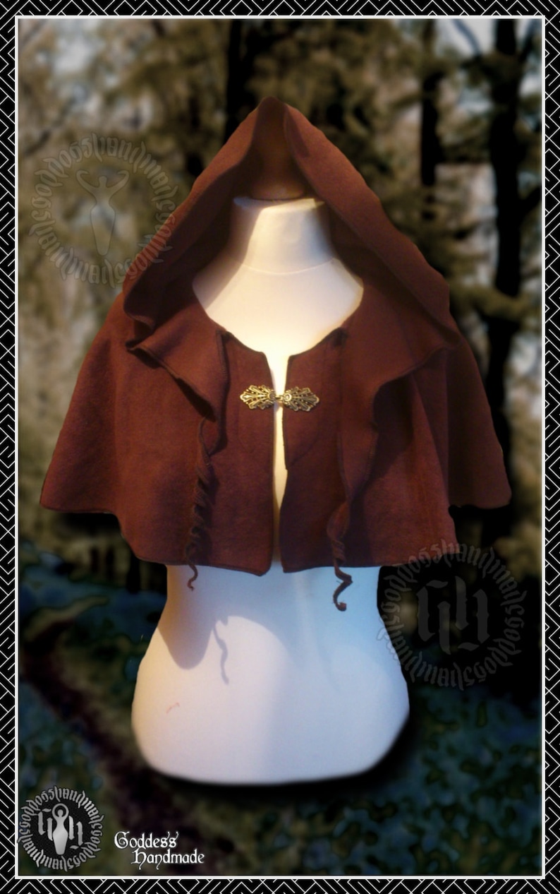 Fleece Tendril Capelet With Pixie Hood and Clasp Gugel Hood - Etsy