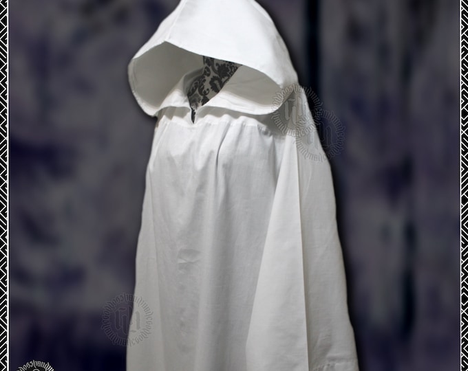 Hooded Ritual Robes, Surplice, Hooded Alb, Tau Robe, Cotton Fabric ...