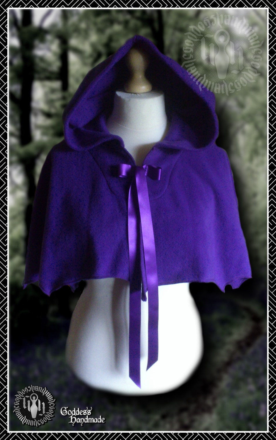 Hooded Capelet, Shoulder Wrap, Mantle, Polar Fleece, Medieval ...