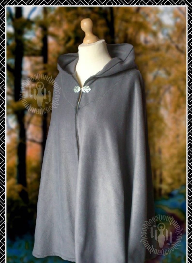 Short Cape, Cloak, Wrap, Pixie Hood, Polar Fleece, Pagan, Renaissance ...