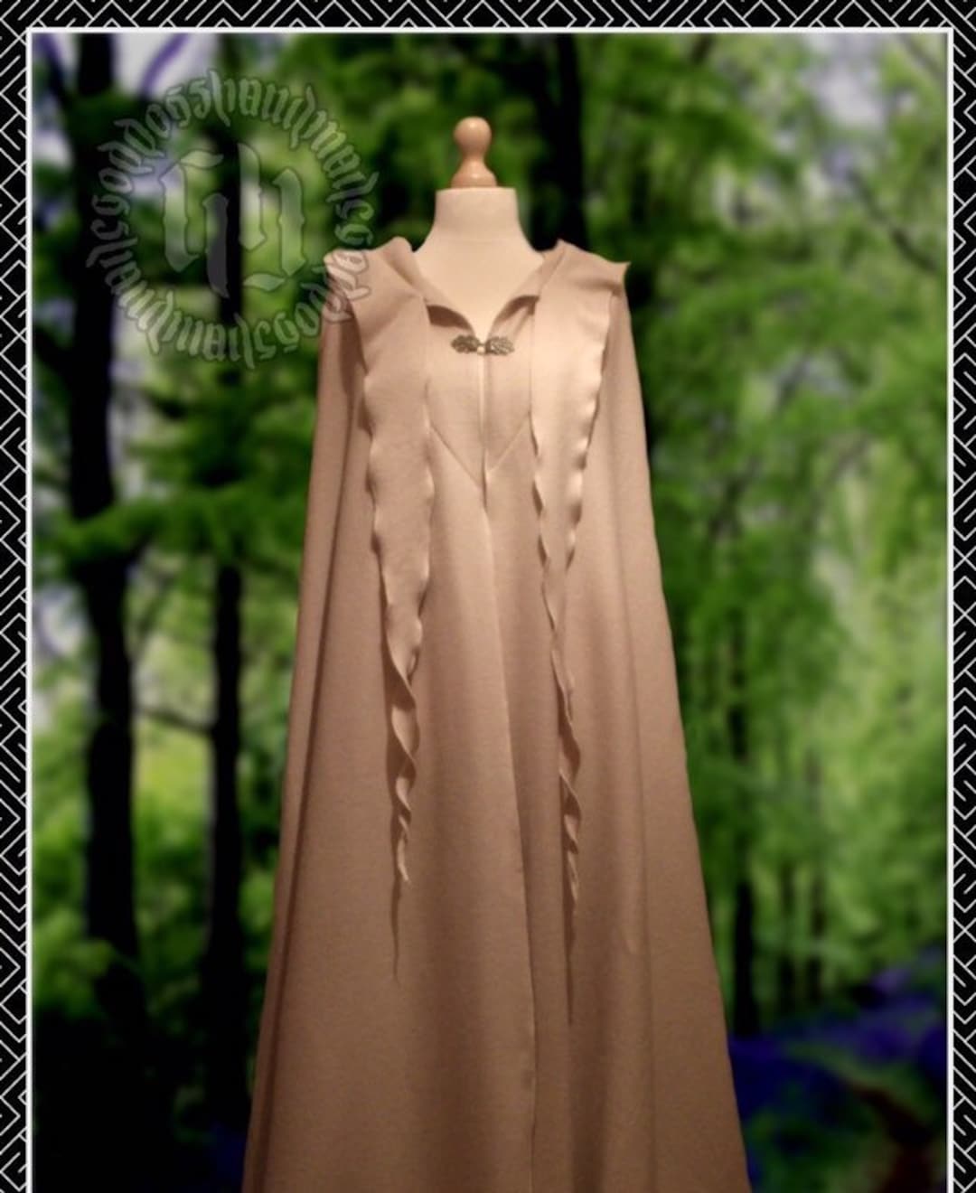 Polar Fleece Ritual Cloak, Pagan Tendril Cape, Handfasting Hooded Robe ...
