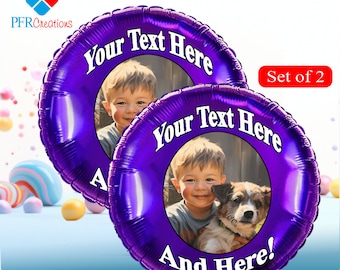 Custom Printed Foil Balloons, Two Photo Balloons. Personalized Balloons ...