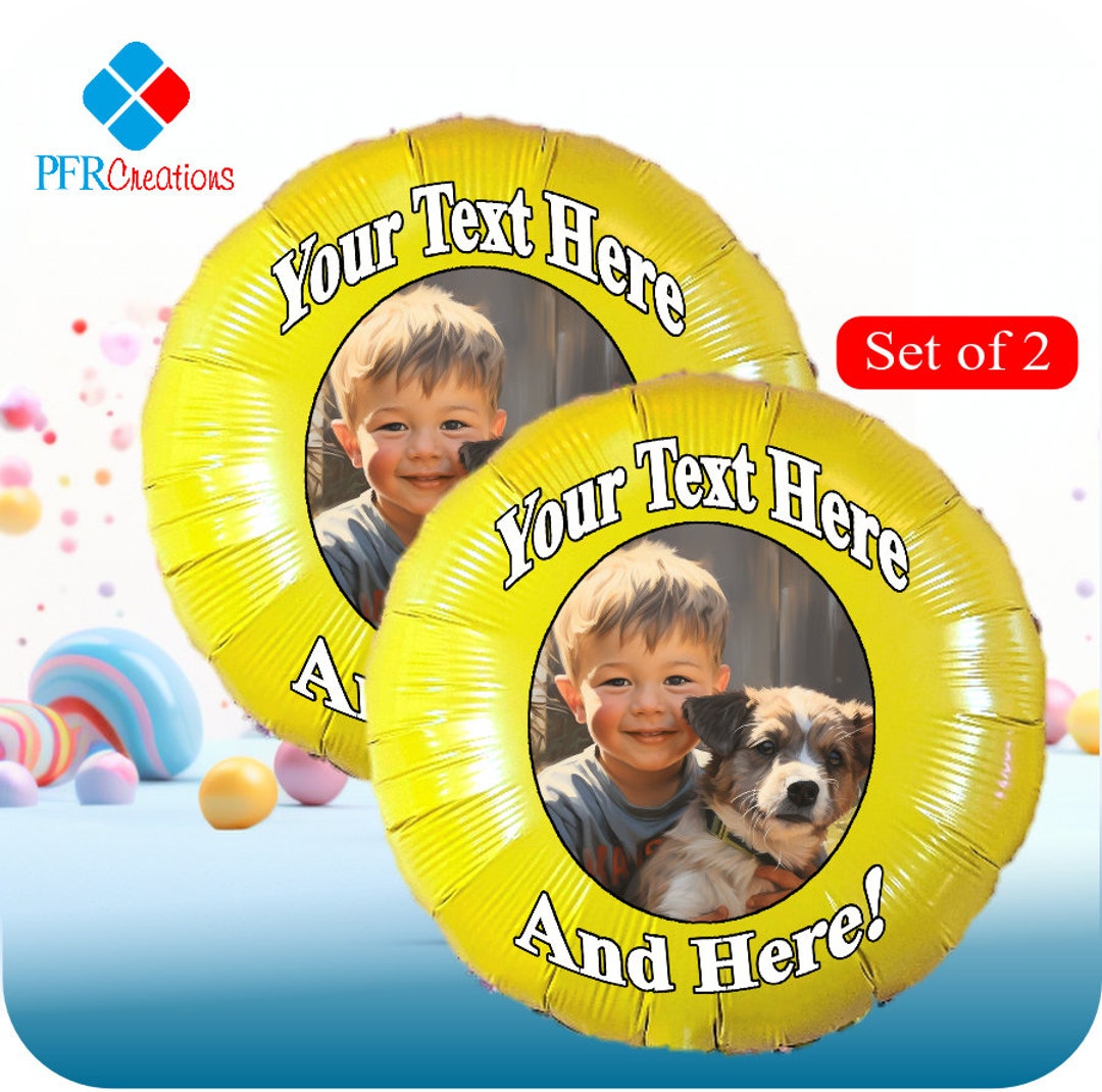 Photo Balloons Custom Printed on Mylar Gold or Any Color Foil 18 Inch ...