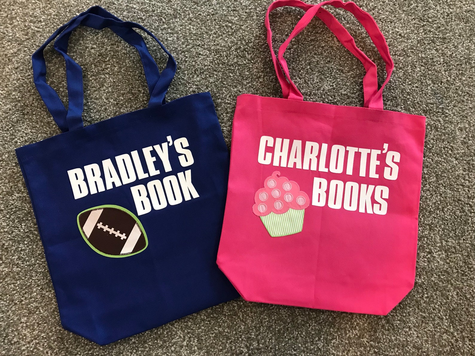 Kids book bag children's book bag library book tote | Etsy