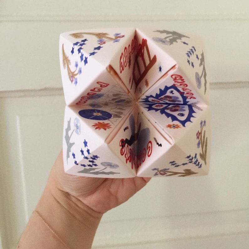 Summer Borage Fortune Teller Fold Out Zine - Etsy