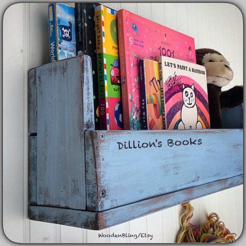 Bookshelves Personalized Shelf Reclaimed Wood Children - Etsy