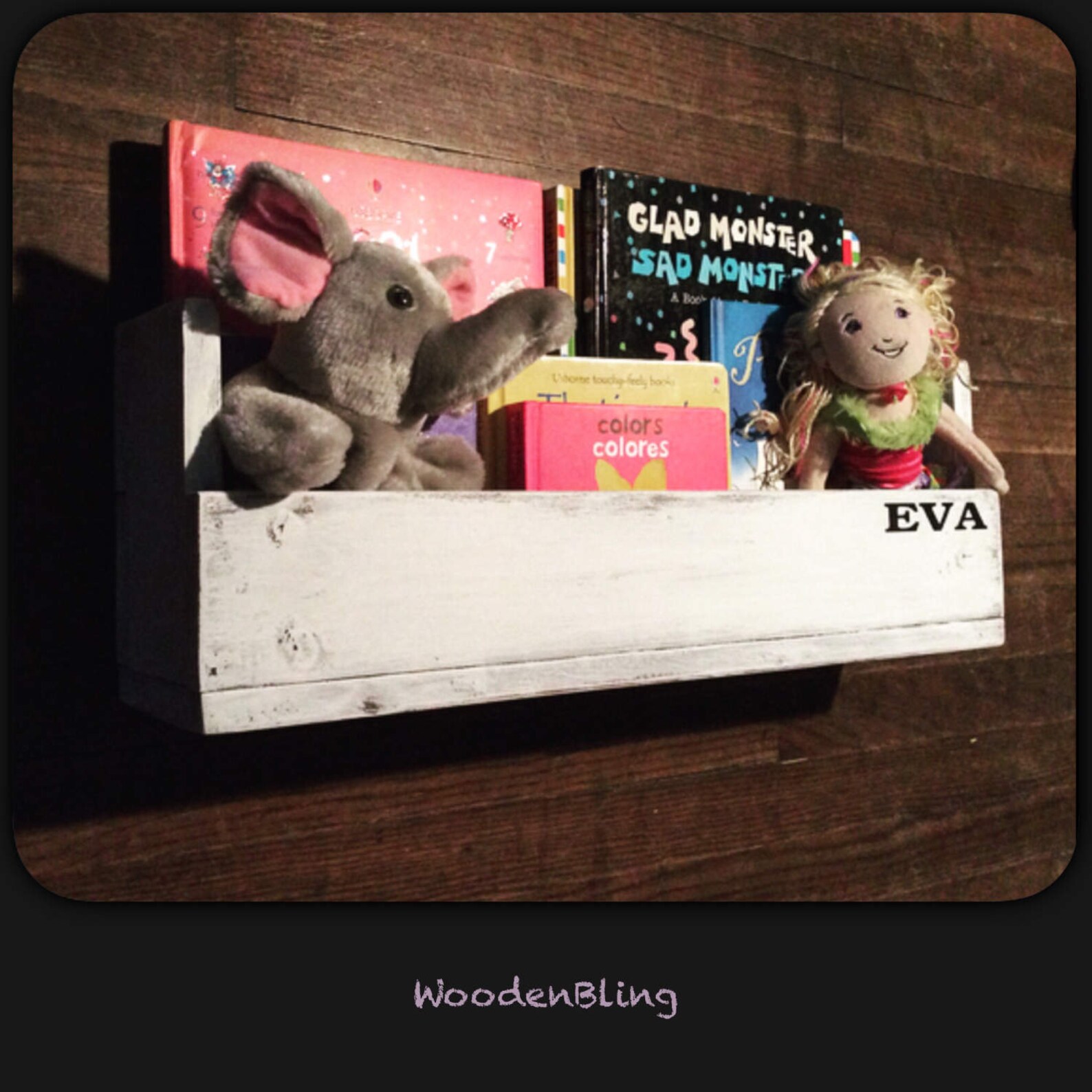 Bookshelf Personalized Shelf Reclaimed Wood Children - Etsy