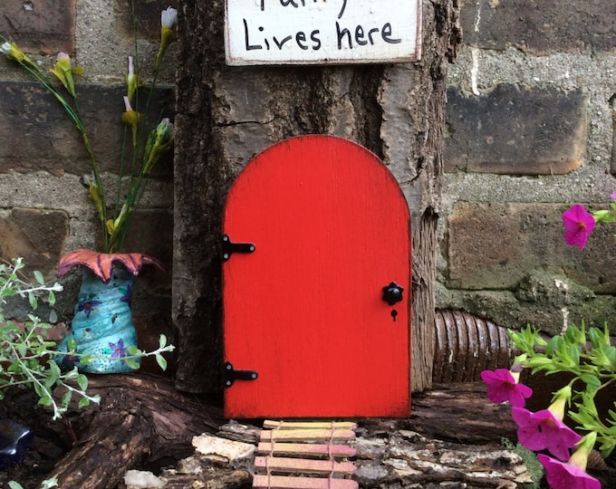True Red Fairy Door 6x 4 Inches - Etsy