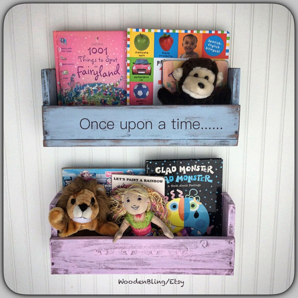 Bookshelves Personalized Shelf Reclaimed Wood Children | Etsy