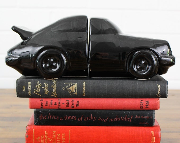 Vintage Black Porsche 911 Bookends Ceramic - Etsy