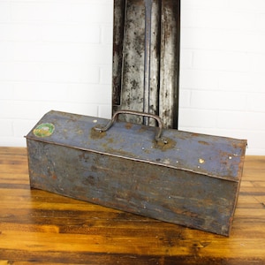 Vintage Metal Tool Box Box With Tool Box Tray Authentic | Etsy
