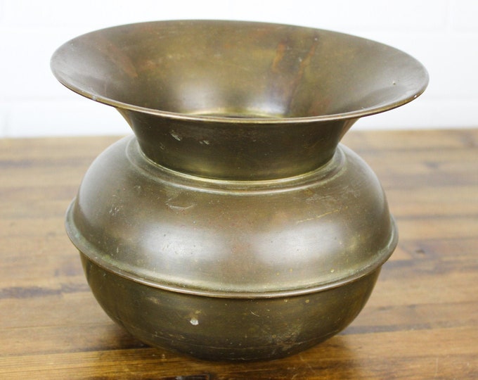 Vintage Bronze Spittoon Flower Pot Collectible Tobacco Cuspidor Cowboy ...
