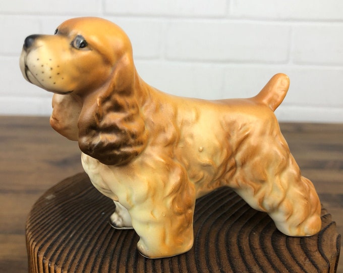 Vintage Dog Cocker Spaniel Ceramic Figurine Enesco E 2411 Cocker ...