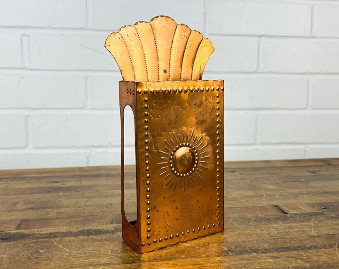 Metal Handarbete Matchstick Holder, Vintage Wall Mounted Match Holder ...