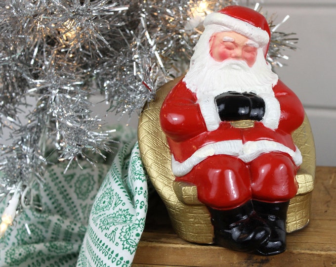 Vintage Metal Santa Claus Decor Coin Bank 1940s Rare Advertisement ...