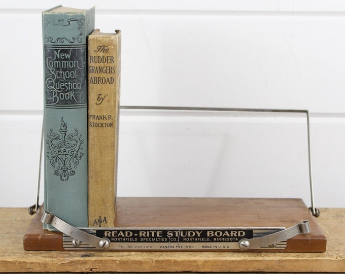 Vintage Read Rite Study Board Wooden Wall Shelf Hangs or Sits ...