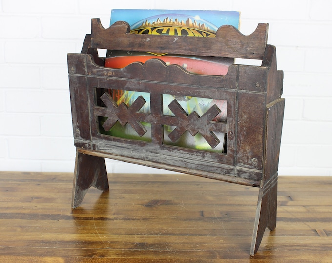 Old and Worn Handmade Vintage Wooden Magazine Rack Holds - Etsy