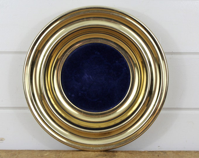 Vintage Church Collection Plate Offering Plate in Golden Metal With ...