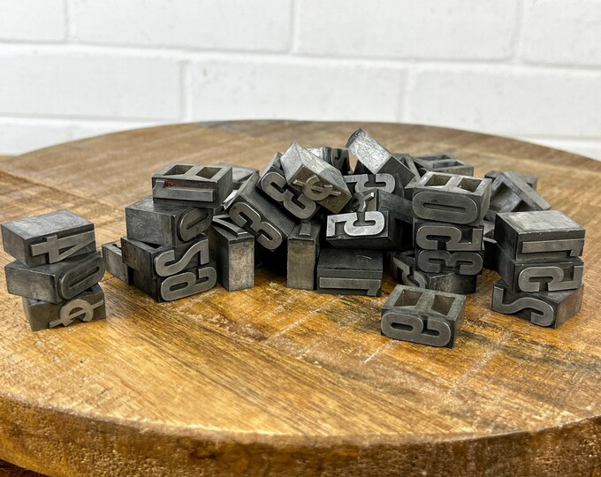 4 Pounds Vintage Metal Letterpress Number Blocks 72 Point Alternate ...