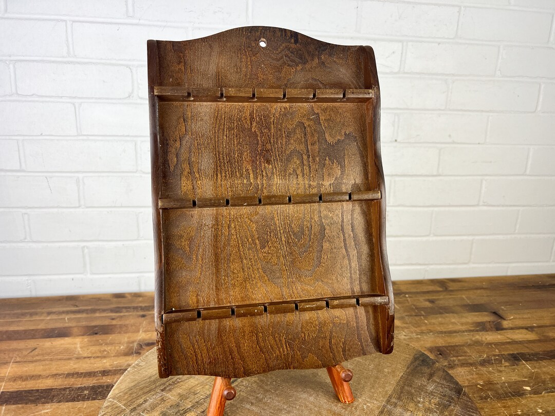 Vintage Wood Souvenir Spoon Rack for Collectible Spoons Holds 18 Small ...