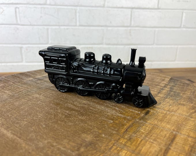 Vintage Avon Black Train Figurine Glass Train Aftershave Bottle Cologne ...
