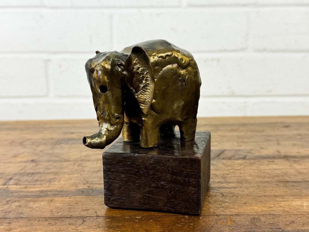 4" Vintage Elephant Statue Figurine Elephant Decor Elephant Collectible ...