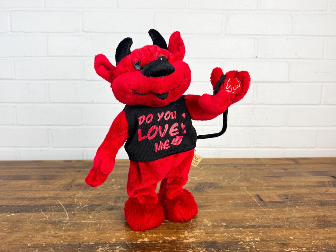 Vintage Dan Dee Red Devil Plush | Sings “do You Love Me” | Valentine ...