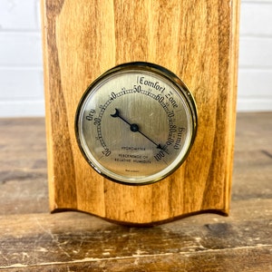 Vintage Light Brown Wood Weather Station Made in France Hanging ...