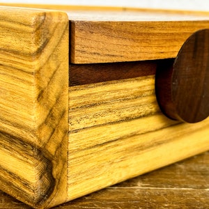 Vintage Handmade Wood Box With Lid Small Brown Wooden Rectangle Box ...