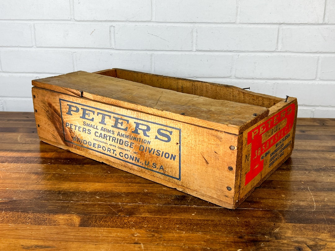 Antique Wooden Ammo Box Authentic Vintage Peters Small Arms - Etsy