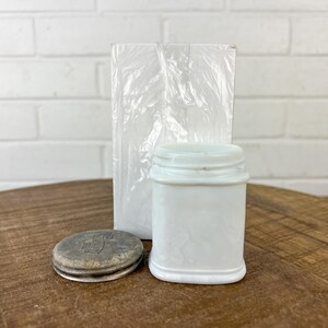 Small Vintage Milk Glass Container With Metal Lid Old Cream Jar With ...