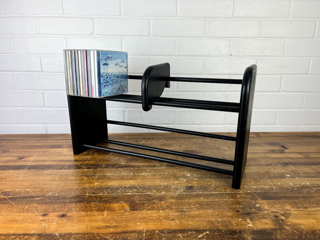 Vintage Two Levels Wood CD Holder Compact Disc Holder CD Rack Wooden CD ...