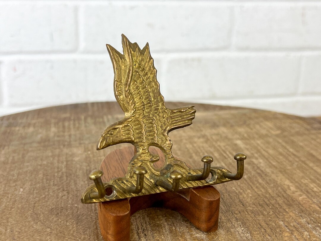 Small 3 Vintage Brass Eagle Key Holder Small Wall Hooks Shaped Like an ...