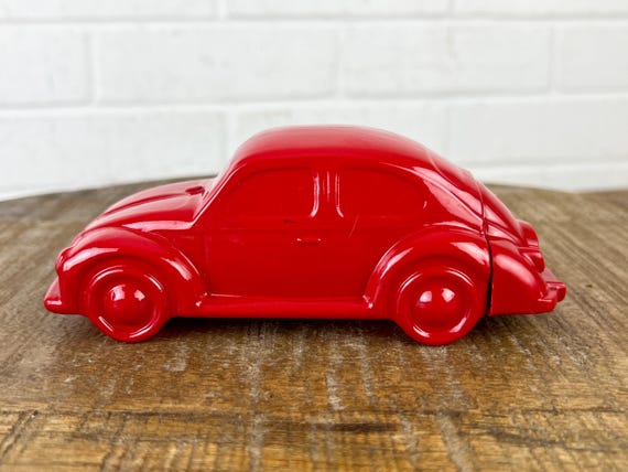 Vintage Avon Red Volkswagen Bug Figurine Glass Car Af… - Gem