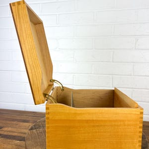 Vintage Wooden File Box With Box Joint Corners for 5x8 Cards 4x6 Index ...