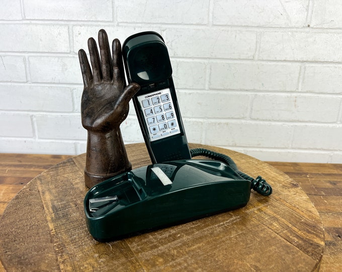 1990s Vintage Dark Green Telephone by Conair Retro Phone Telephone With ...