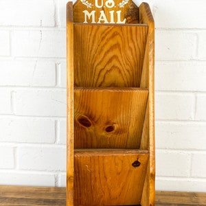 Vertical Wooden U.S. Mail Holder Wall Mount Handmade Vintage - Etsy