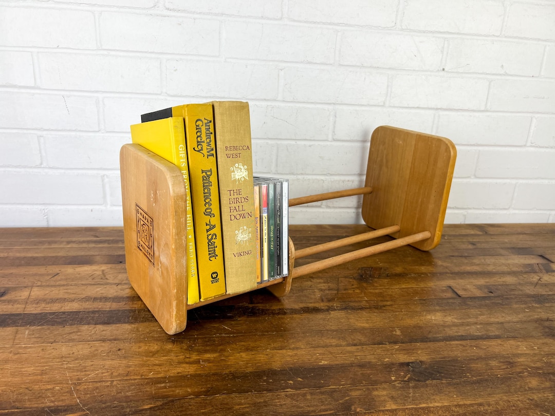 Vintage Wooden CD Storage Rack Authentic Napa Valley Small Wood ...