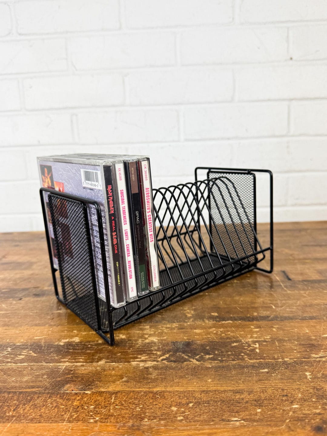 Vintage Black Metal CD Rack | Compact Disc Storage Holder | Retro 1980s ...