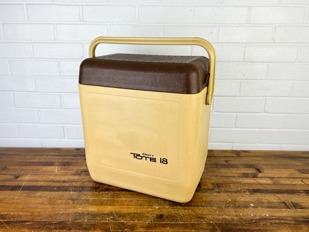 1970s Vintage Two Tone Brown Gott Cooler Plastic Ice Chest Picnic Chest ...