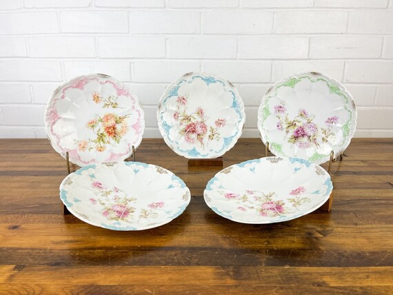 Vintage Weimar Germany Porcelain Bone China Floral Plates - Etsy