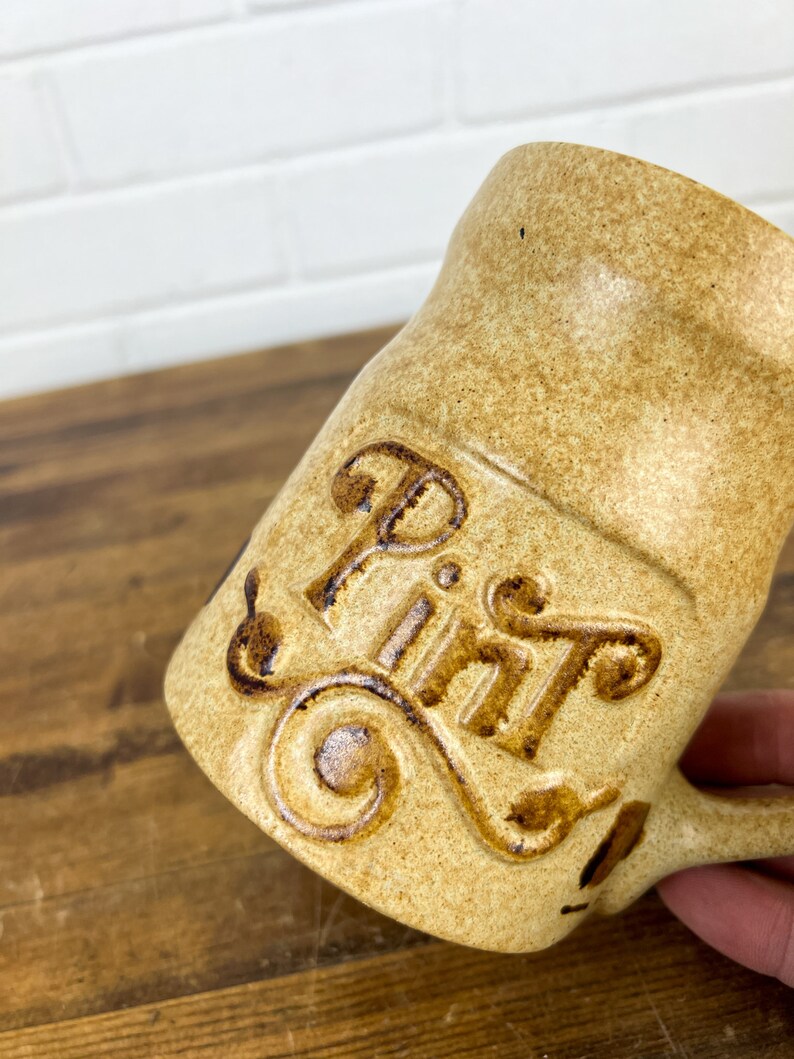 Vintage Pottery Pint Beer Mug With the Word Pint on It - Etsy