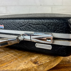Vintage Hard Plastic Black Briefcase With Silver Accents American ...