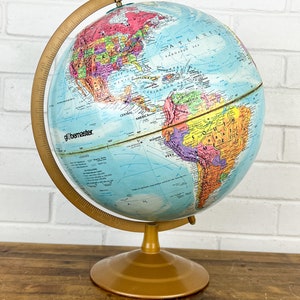 Vintage Replogle 12 Inch World Globe With Stand Authentic Vintage ...