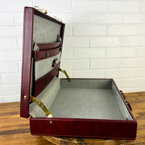 Authentic Vintage Brown Briefcase Box With Gold Accents Combination ...