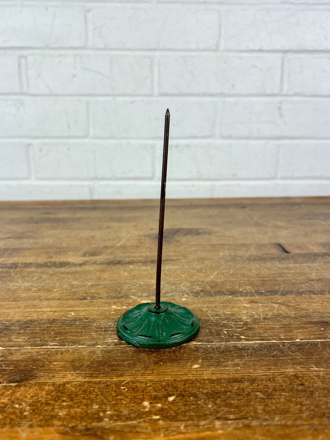 Vintage Green Metal Receipt Spike Bill Spike Spindle Authentic Vintage Paper Spike Thing That ...