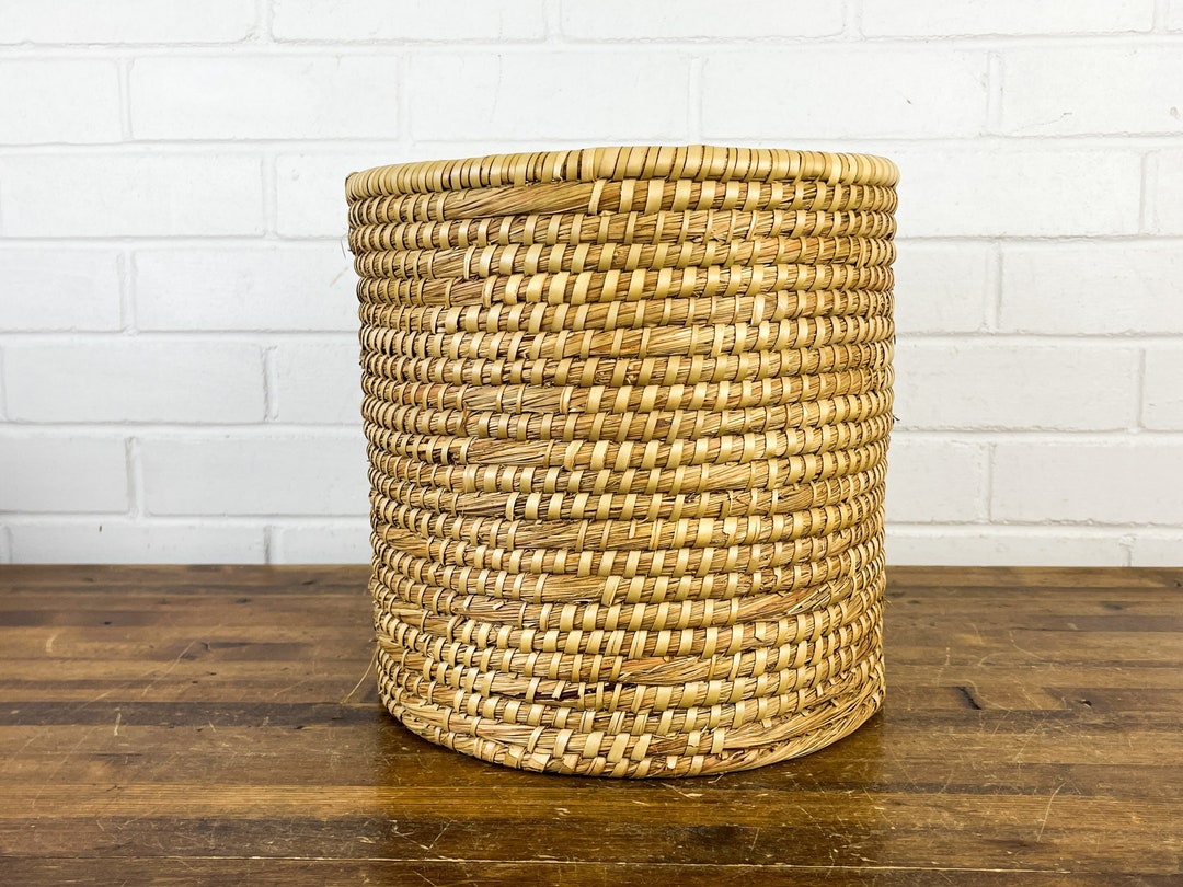 Vintage Sweetgrass Basket 10x10" Small Handmade Sweetgrass Plant Holder ...