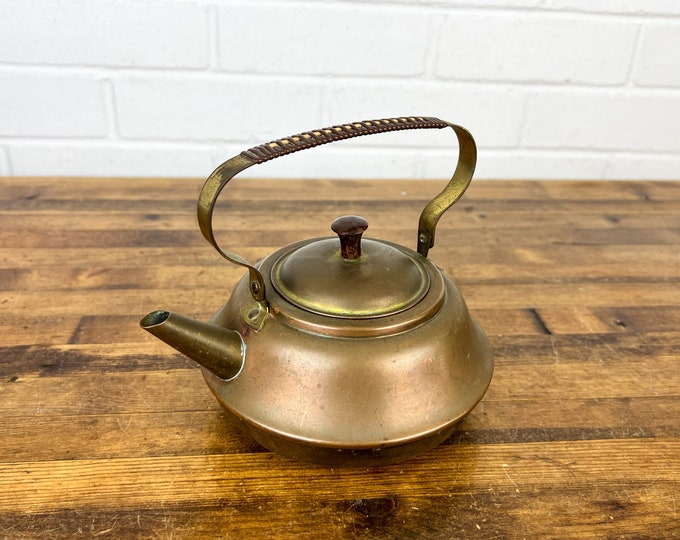 Vintage Bronze Metal Teapot Authentic Decorative Small Tea Pot Bronze ...