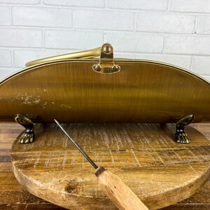 Vintage Gold Metal Fireplace Log Holder With Claw Feet Gold Indoor ...