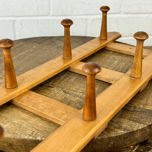Vintage Light Brown Wood Peg Rack for the Wall Wooden Wall Rack With ...